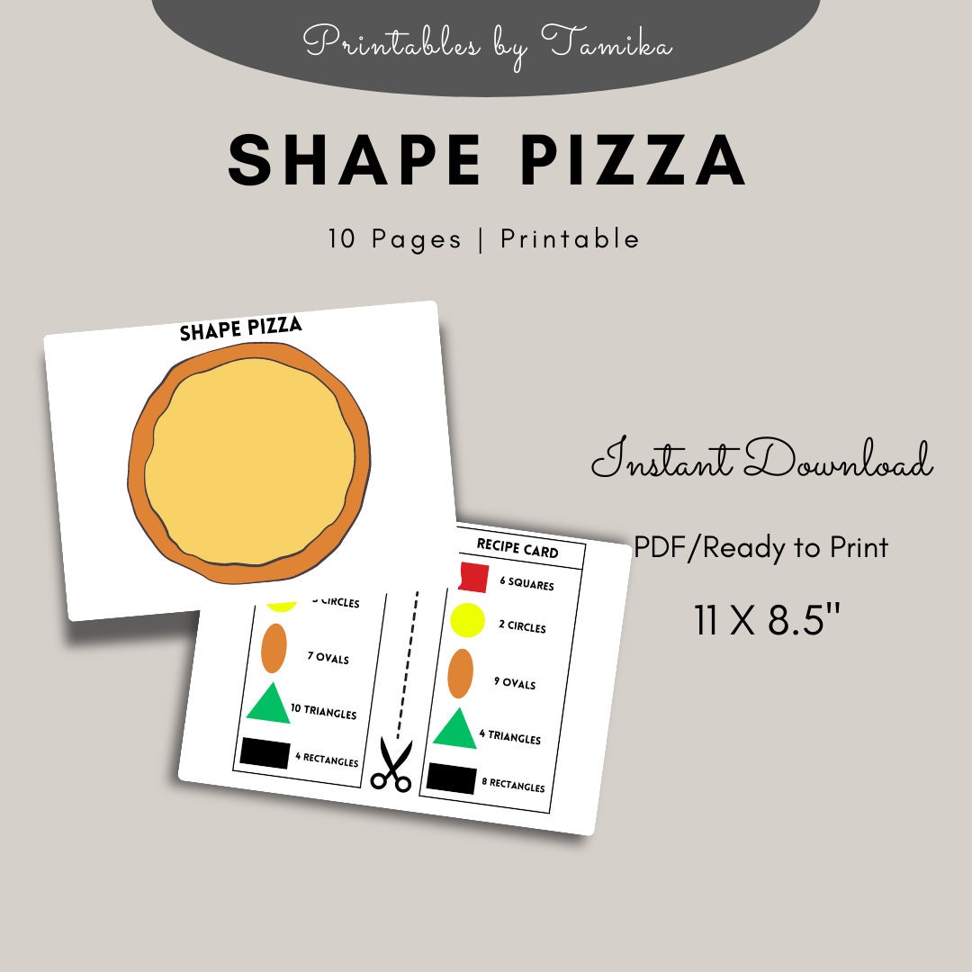 Shape Pizza Printable, Preschool Learning, Kindergarten Curriculum ...
