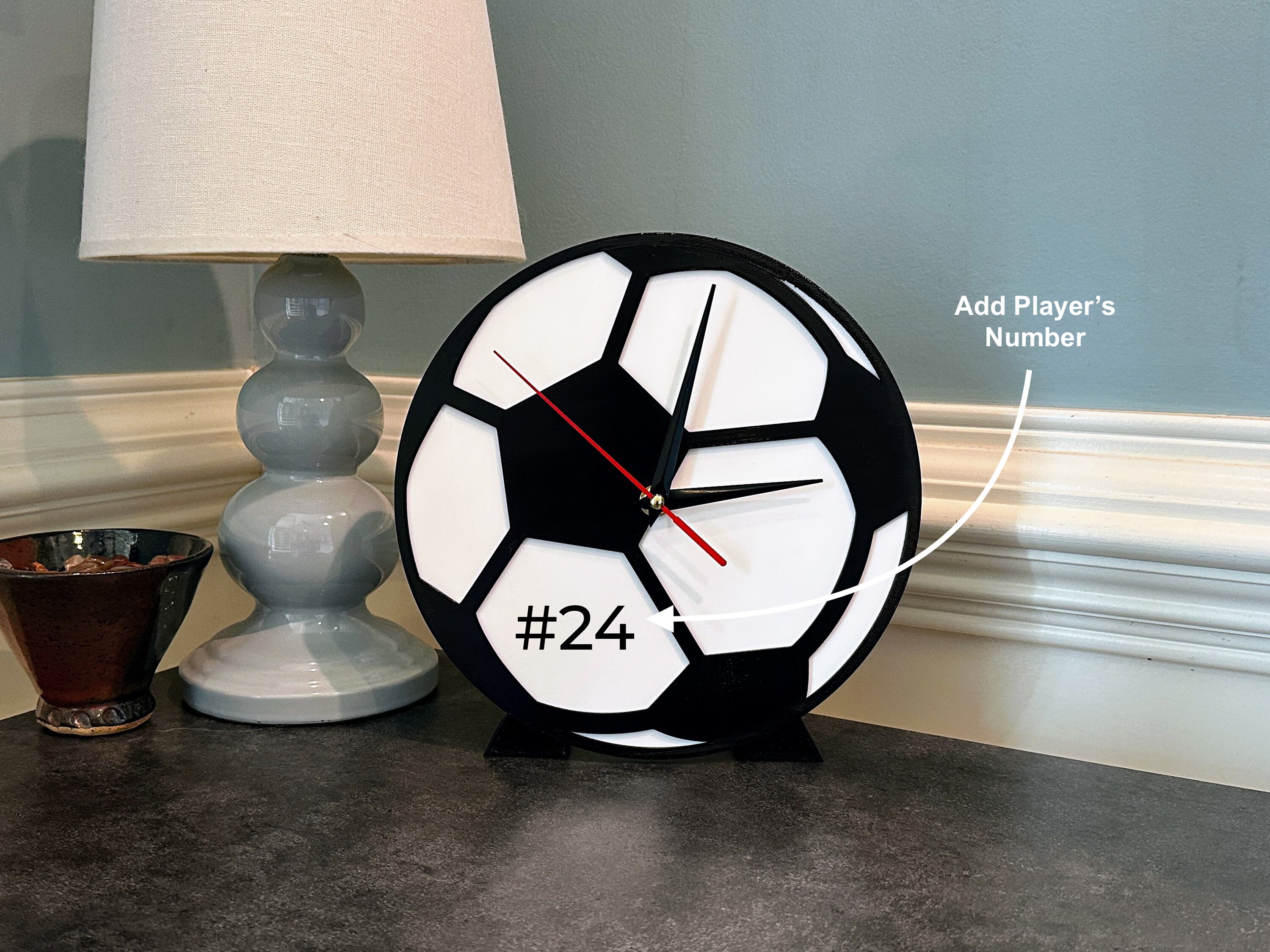 Customizable Soccer Ball Desk Clock, Futbal Clock - Etsy