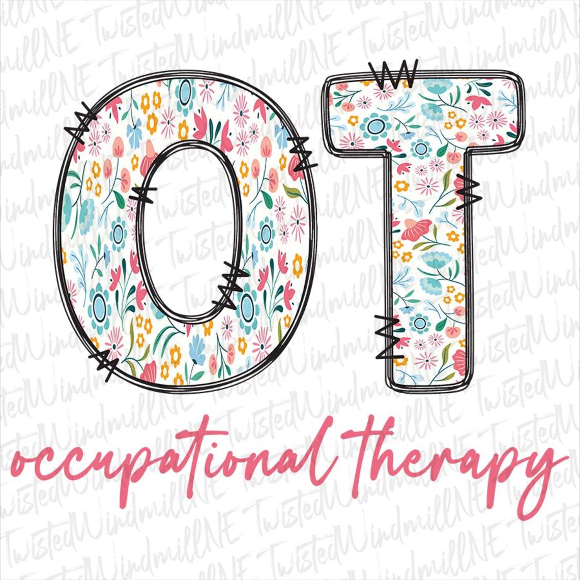 Floral OT Occupational Therapy PNG File - Flowers Design Occupational ...