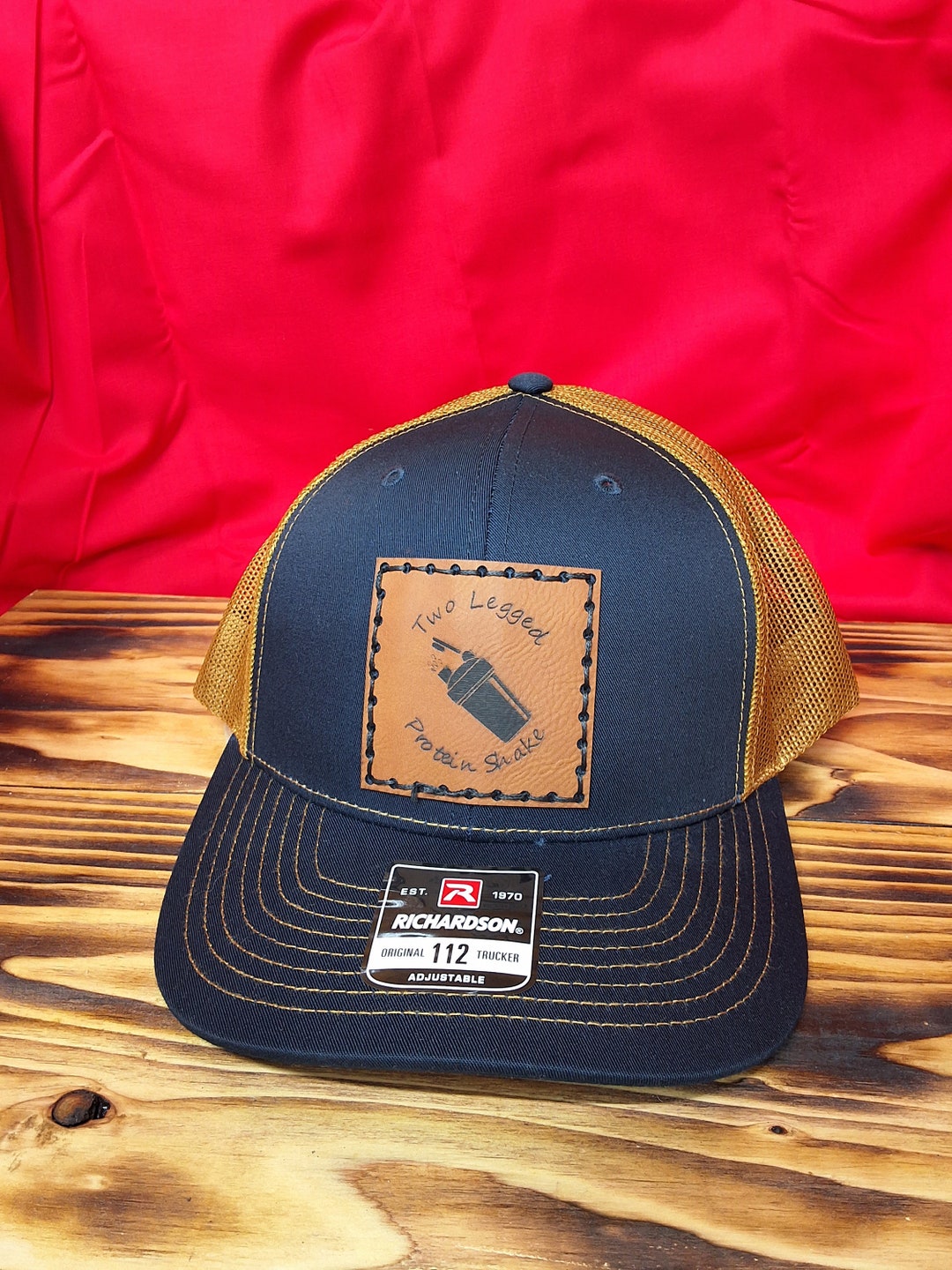 Two Legged Protein Shaker Leather Patch Hat Funny Hat Richardson 112 ...
