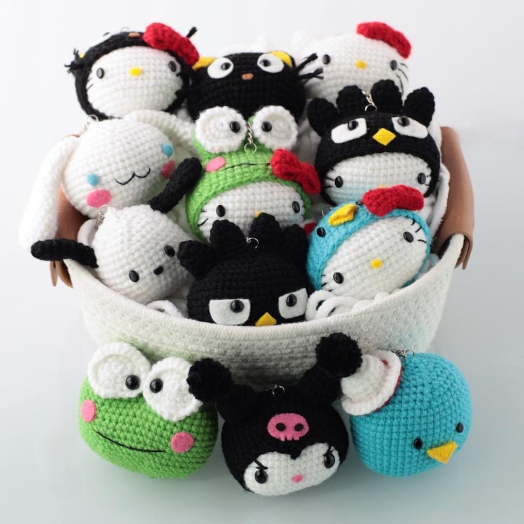 Hello Kitty+friends Crochet Head Keychains:hk,hk Hawaiian,hk as ...