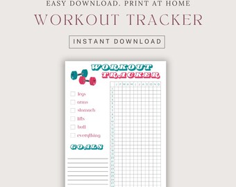 March Monthly Workout Tracker Printable Instant Download Habit Tracker Print at Home Workout ...