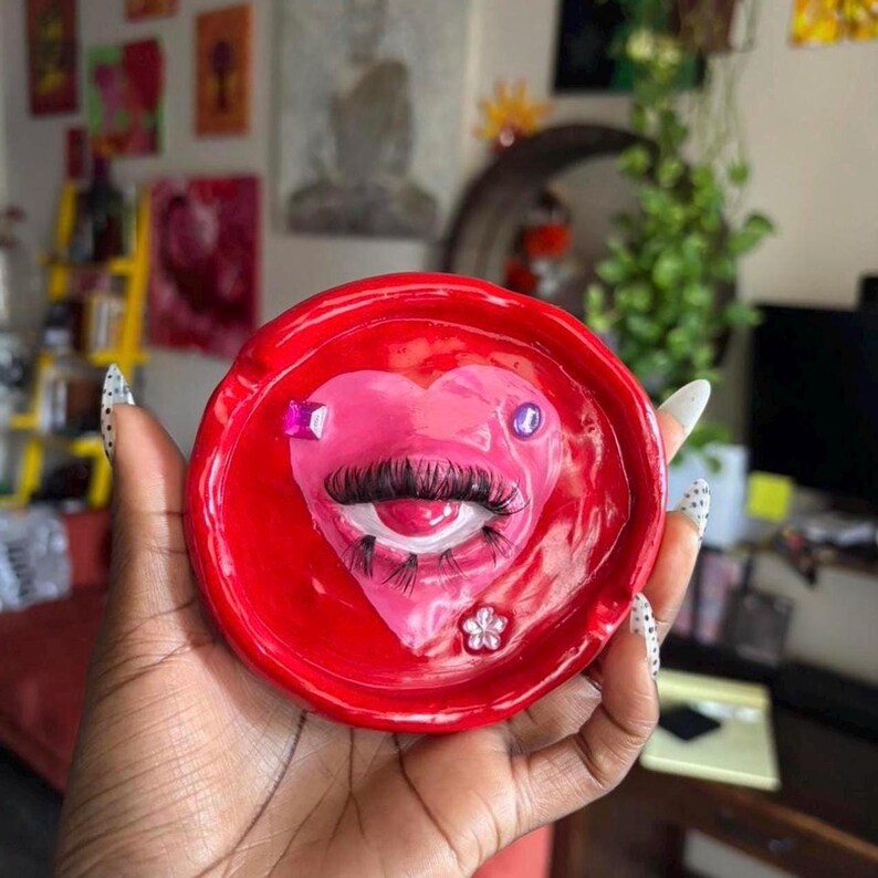 Lover Girl Eyeball Ashtray/ Star Girl Eyeball Ashtray/ Incense Holder ...