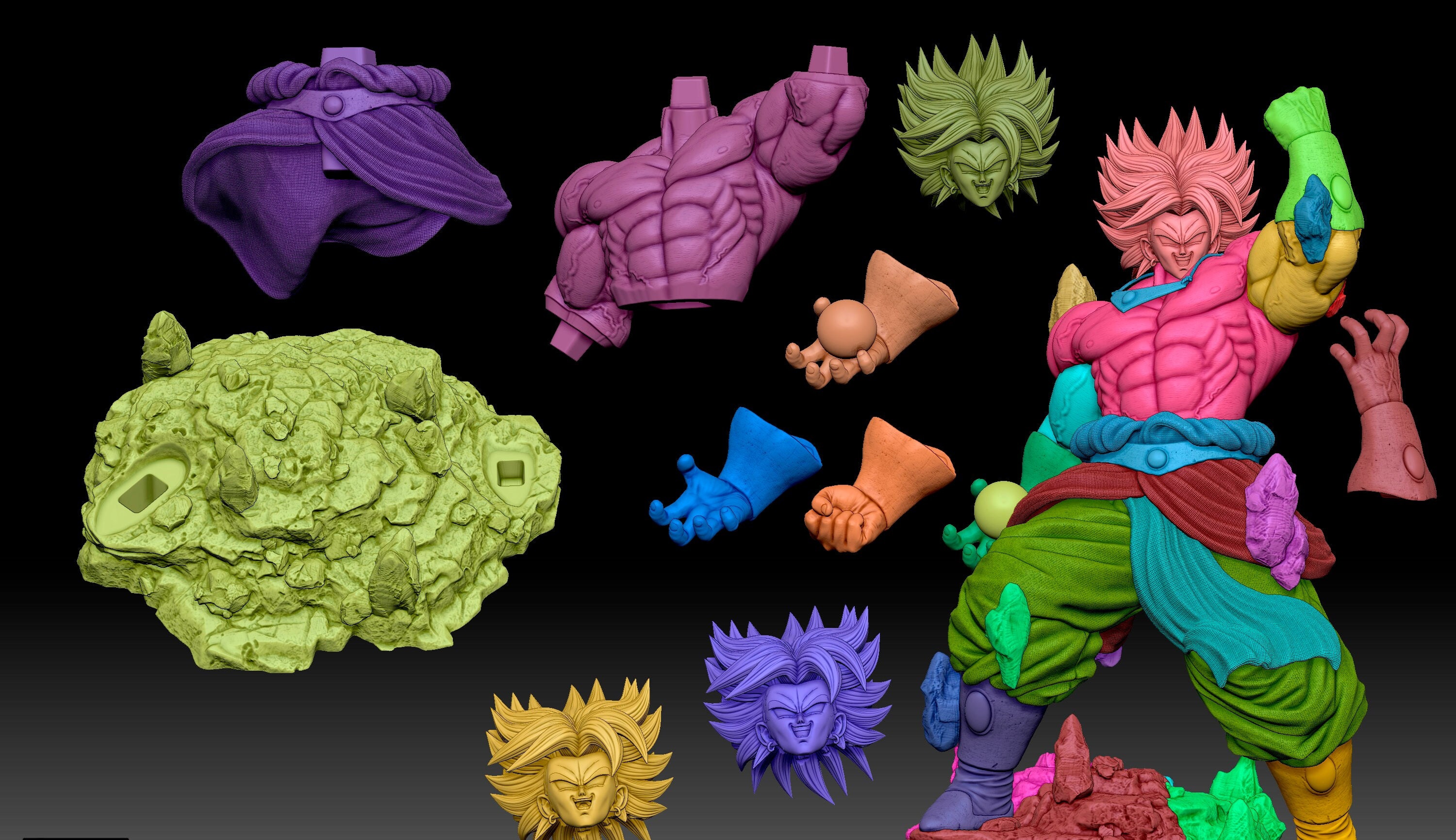 Modele 3D STL Broly DBZ - Etsy