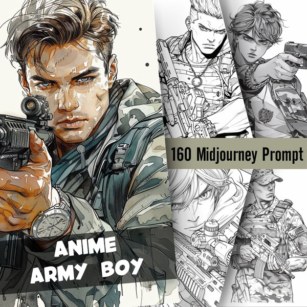 Anime Army Boy Coloring Page Midjourney Prompt Guide, Ai Art - Etsy Anime Army Boy Coloring Page Midjourney Prompt Guide, Ai Art - Etsy
