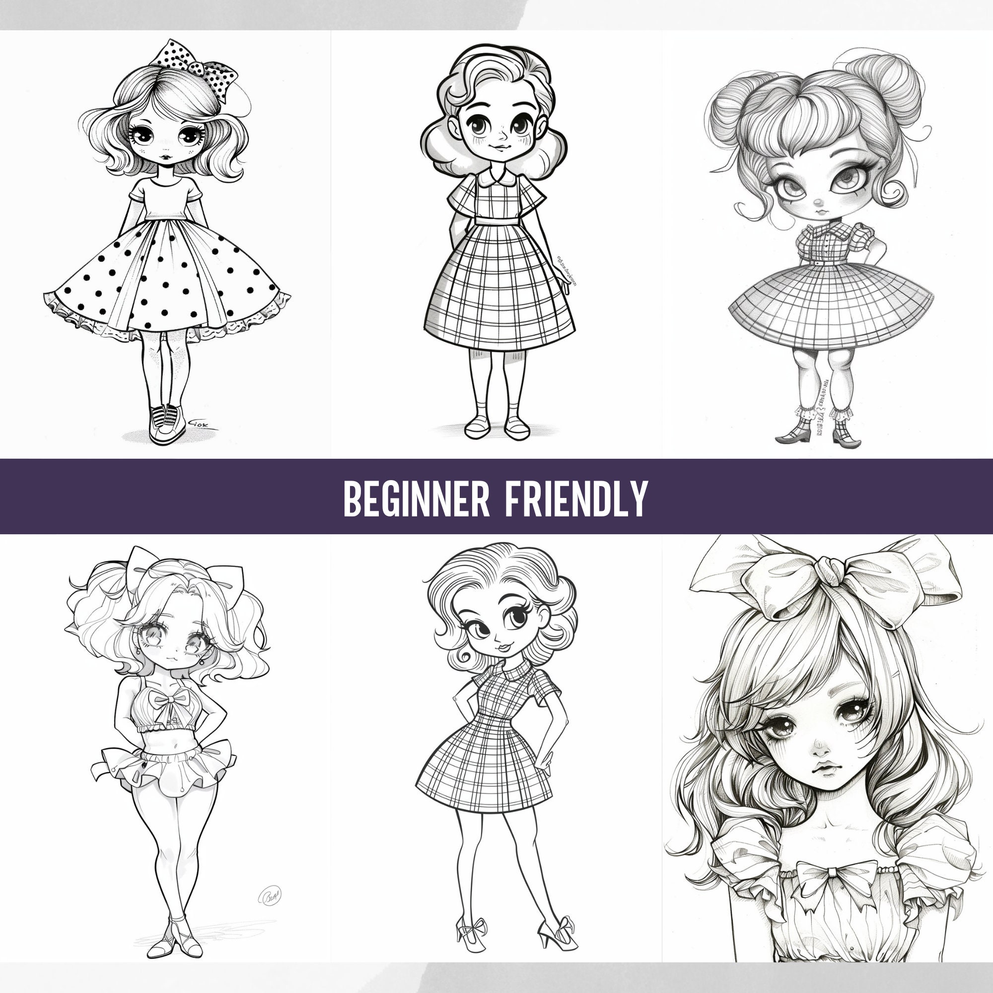 Chibi Pin-up Girl Coloring Page Midjourney Prompt Guide, AI Art ...