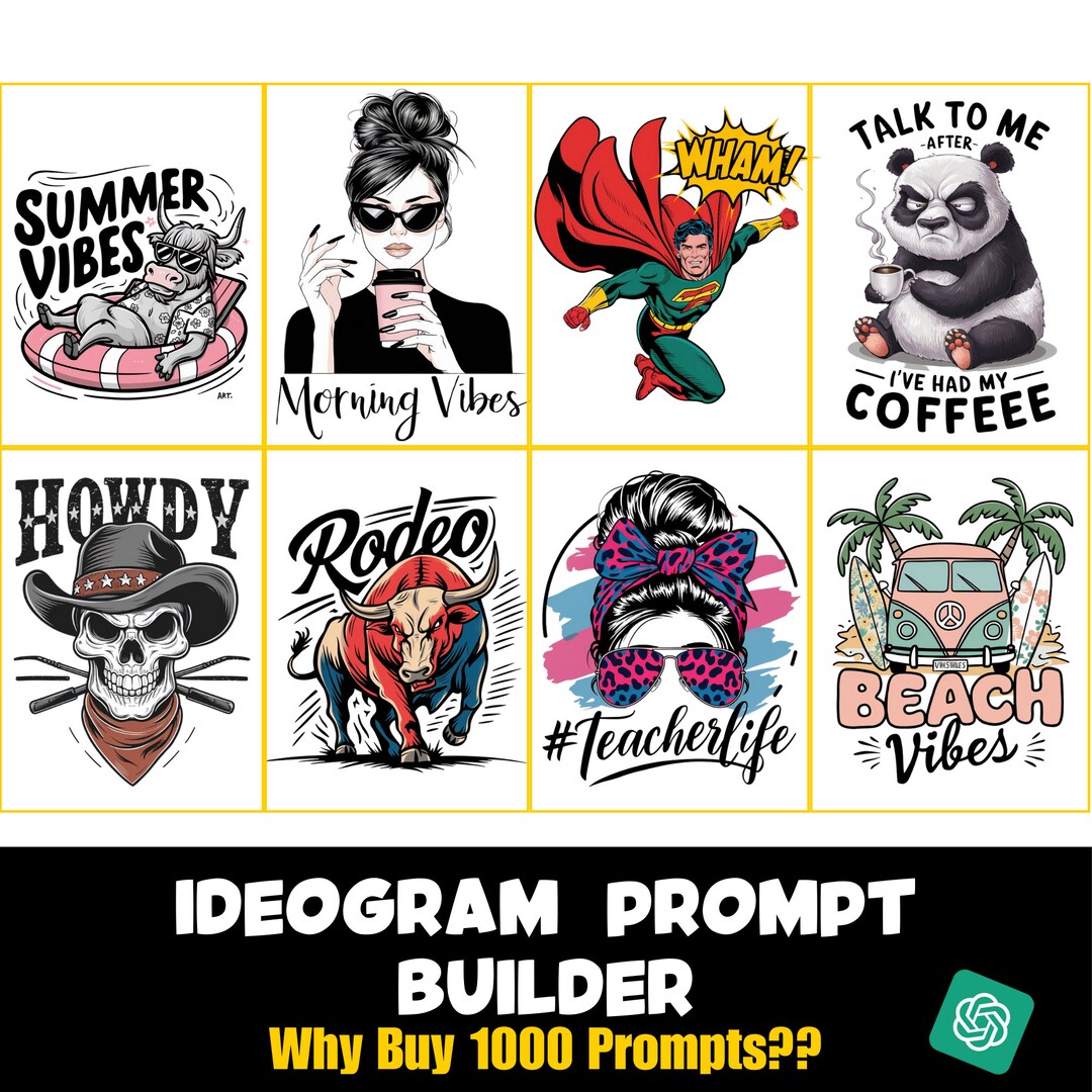 Ideogram Prompt Builder, T-shirt & Sticker Prompt Generator With ...