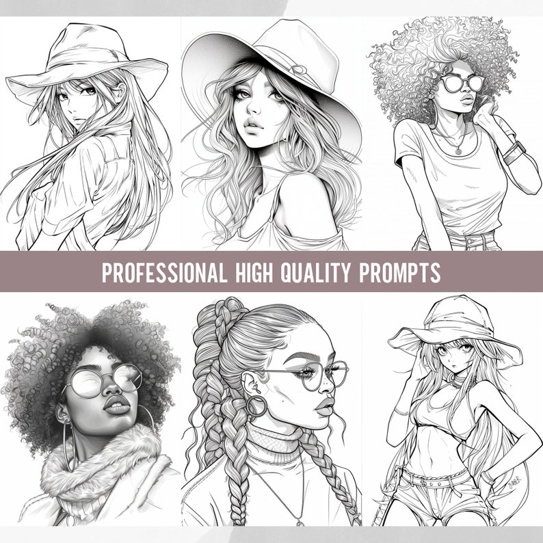 Anime Sassy Girl Coloring Page Midjourney Prompt Guide, AI Art ...