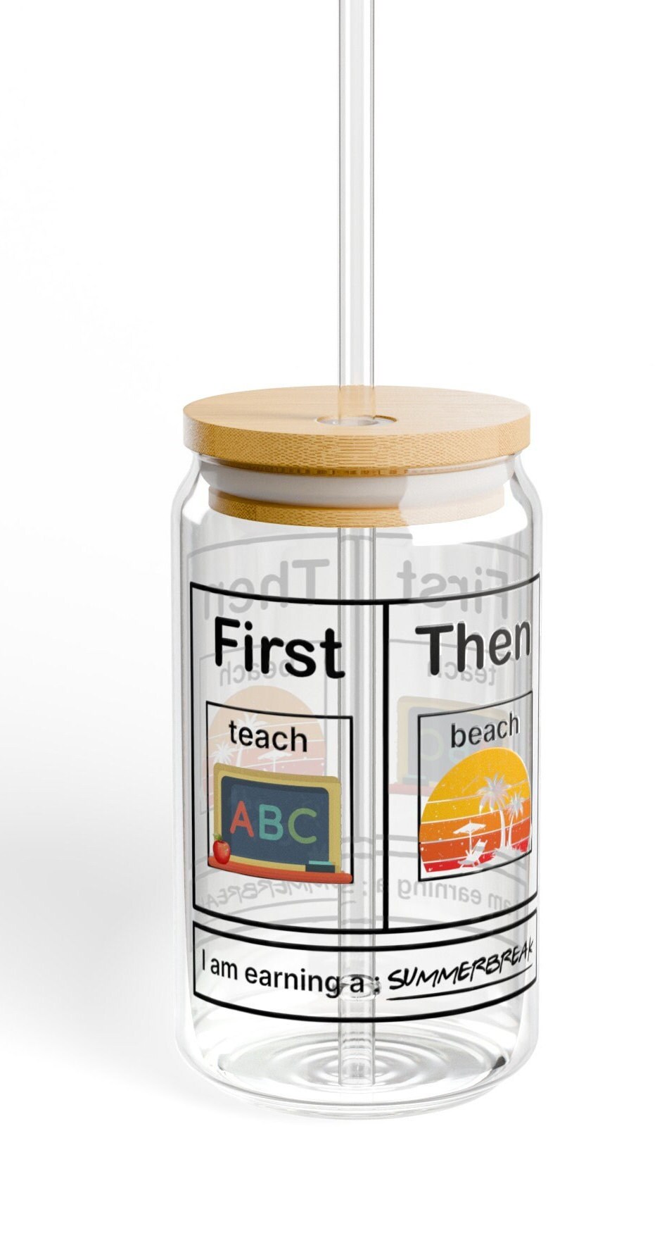 First Teach Then Beach Sipper Glass, Gifted Teacher Gift PECS ...
