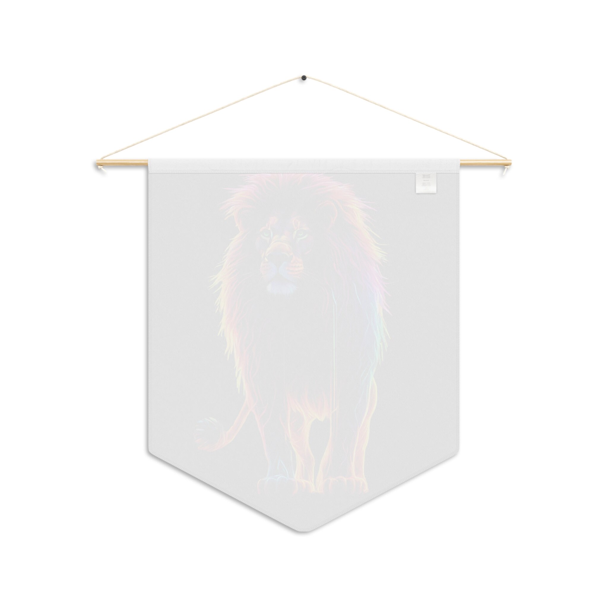 Lion Head Pennant Safari Wall Art Respect the Locals Fireplace Decor ...