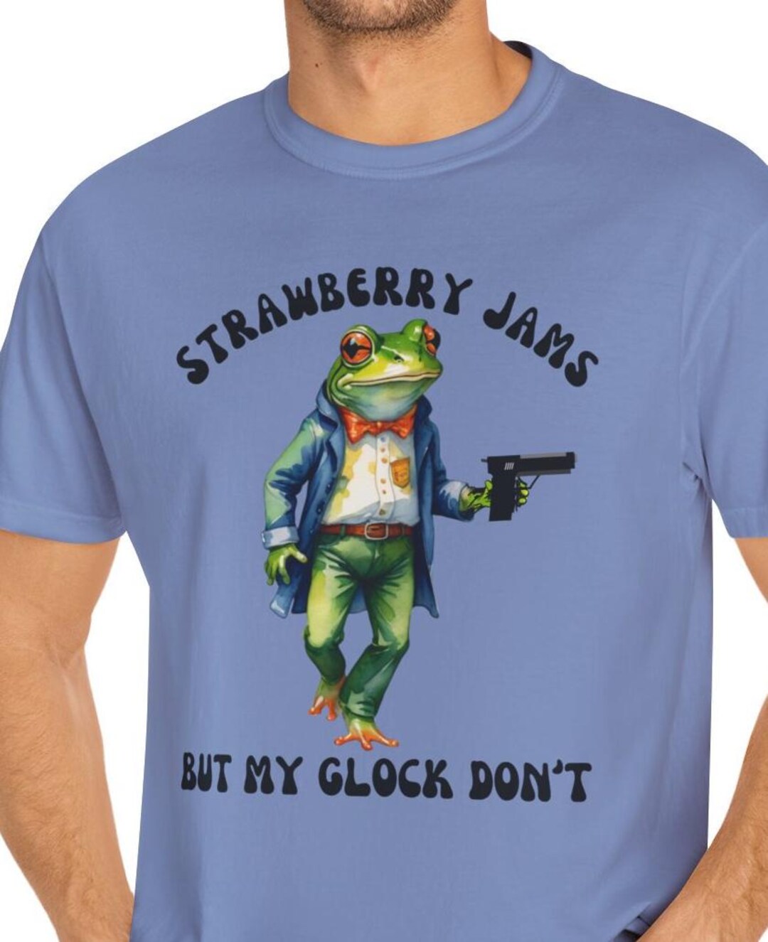 Strawberry Jams but My Glock Don't Shirt , Comfort Colors Funny Frog ...