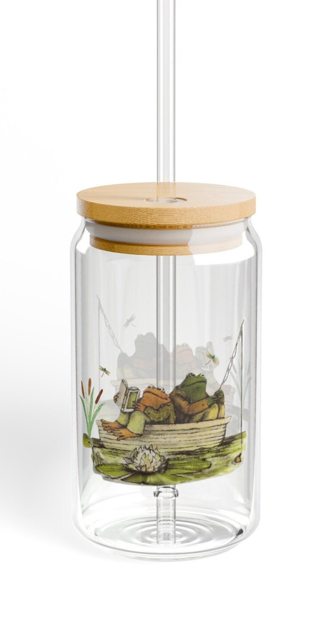 Toad Iced Coffee Cup Glass Cup, Custom Beer Can Glass With Lid and ...