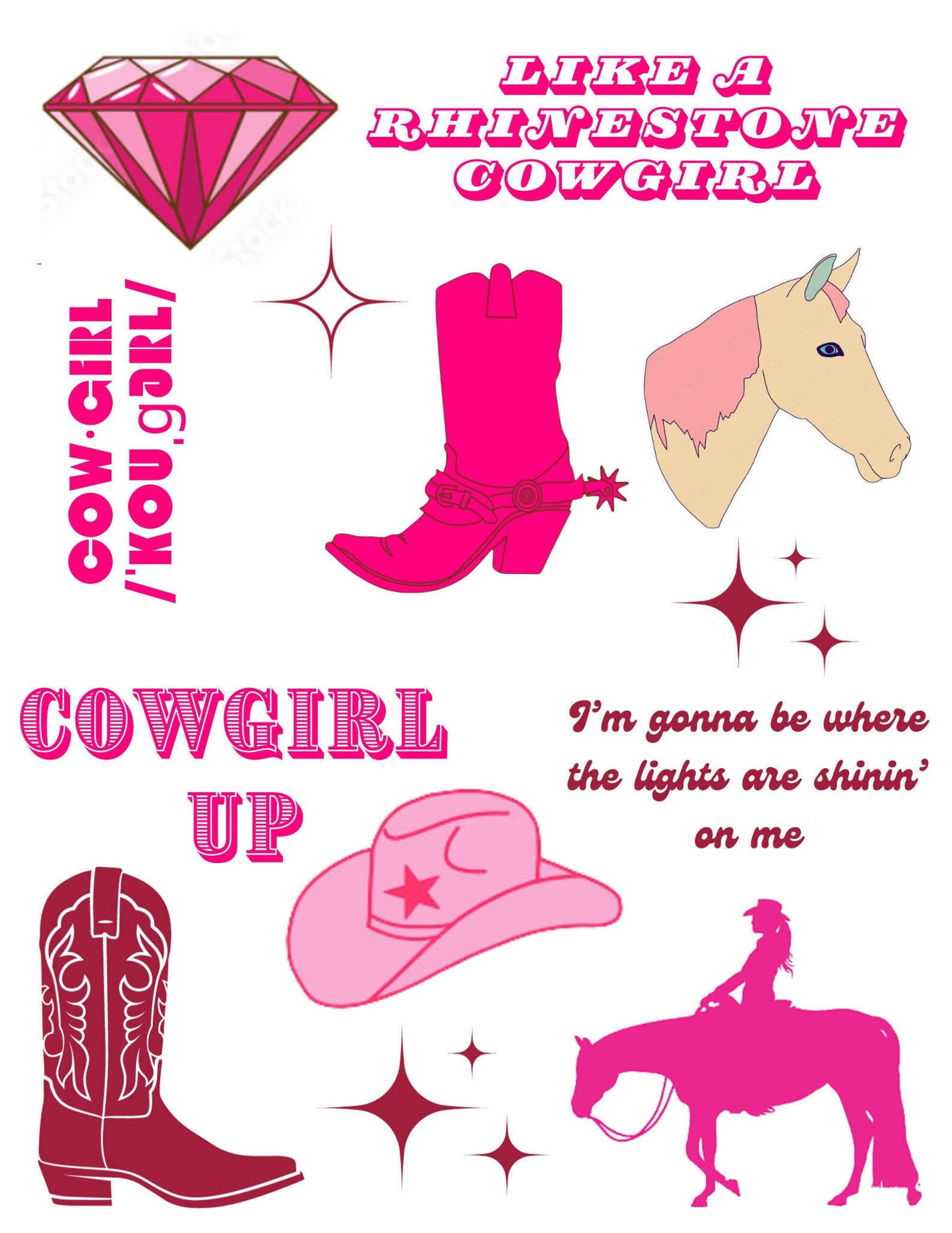 Rhinestone Cowgirl PNG Digital Download - Etsy
