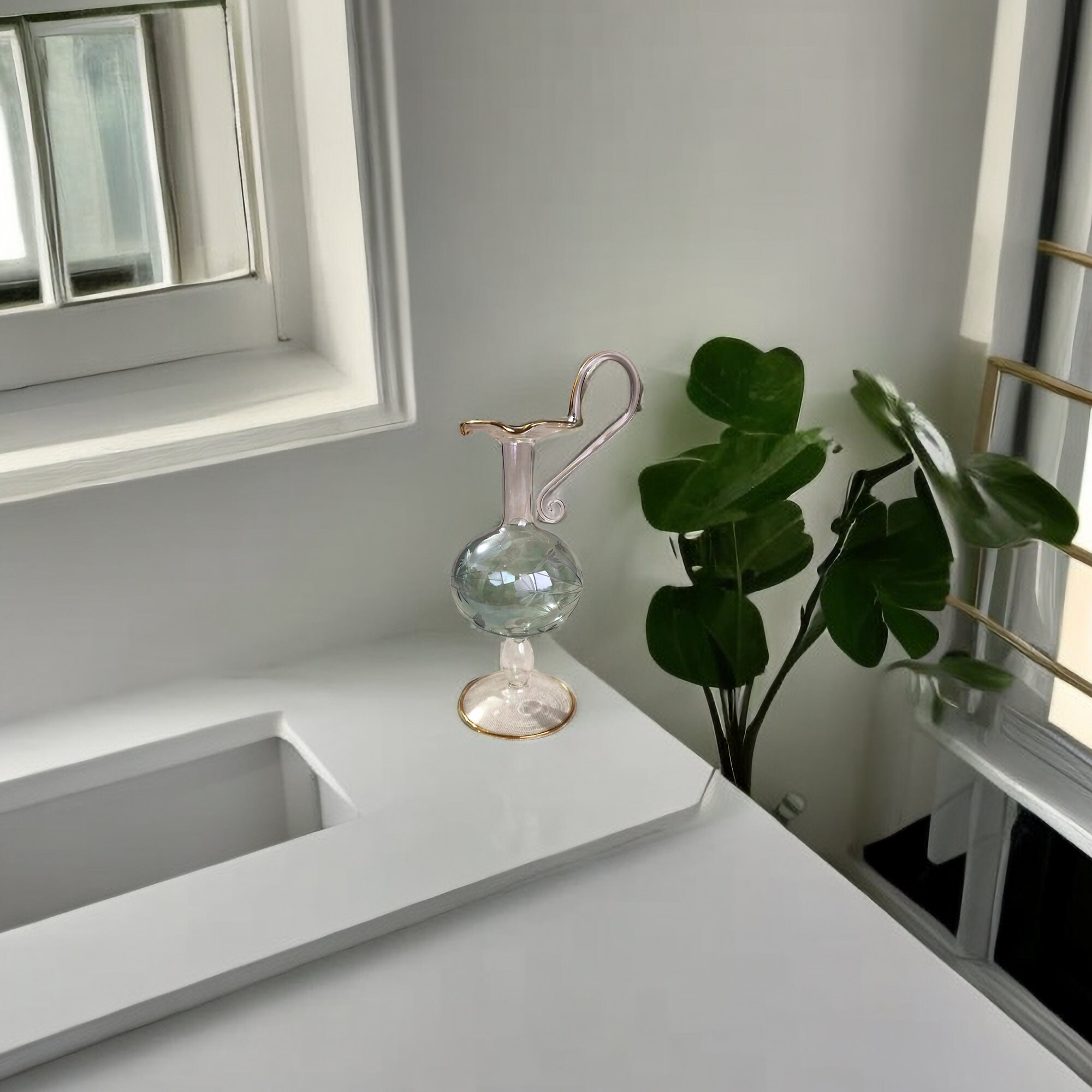 European style Glass Vase Romantic Light Luxury Vase - Etsy