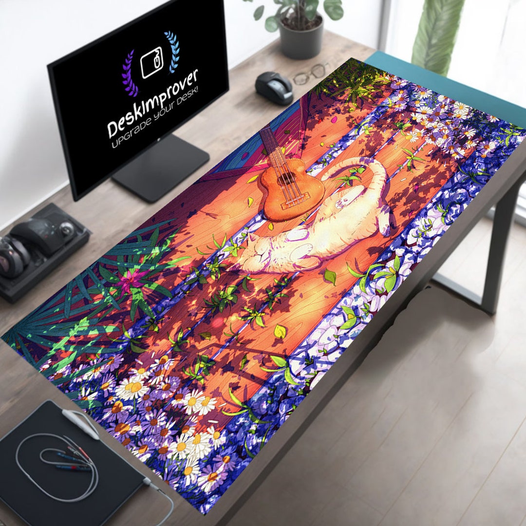 Cute Cat Mouspad, Neko Mouspad, Cute, Cat, Deskpad, Cute Animal Mouspad ...