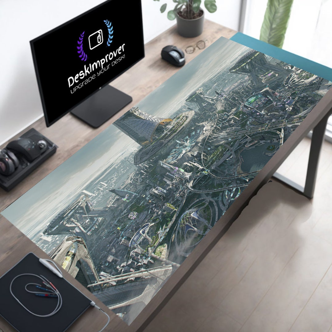 Futuristic Town Mouspad, Futuristic Deskmap, Deskmap Future City, Ai ...