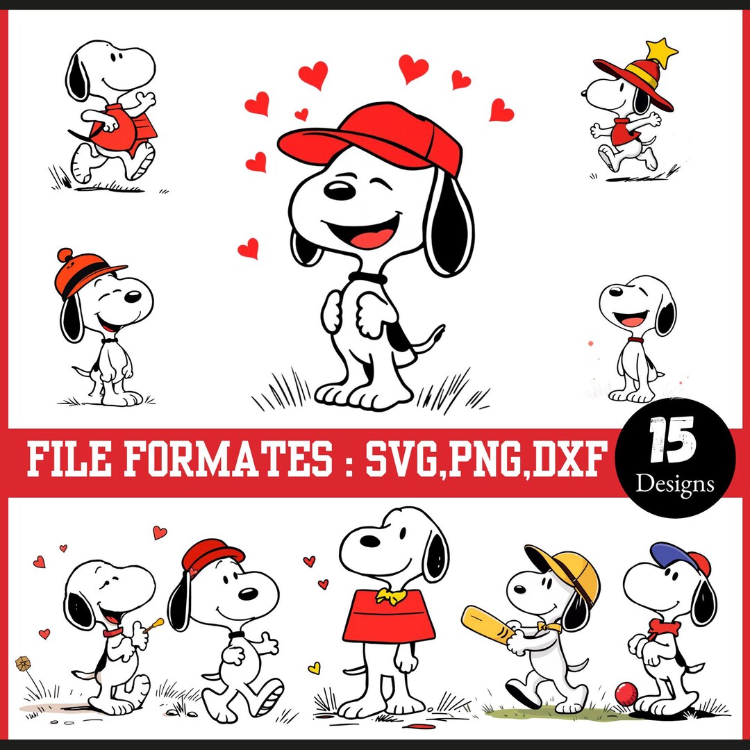 Cartoon Png Bundle- Cartoon Svg Bundle- 15 Snoopy Mega Bundle PNG ...