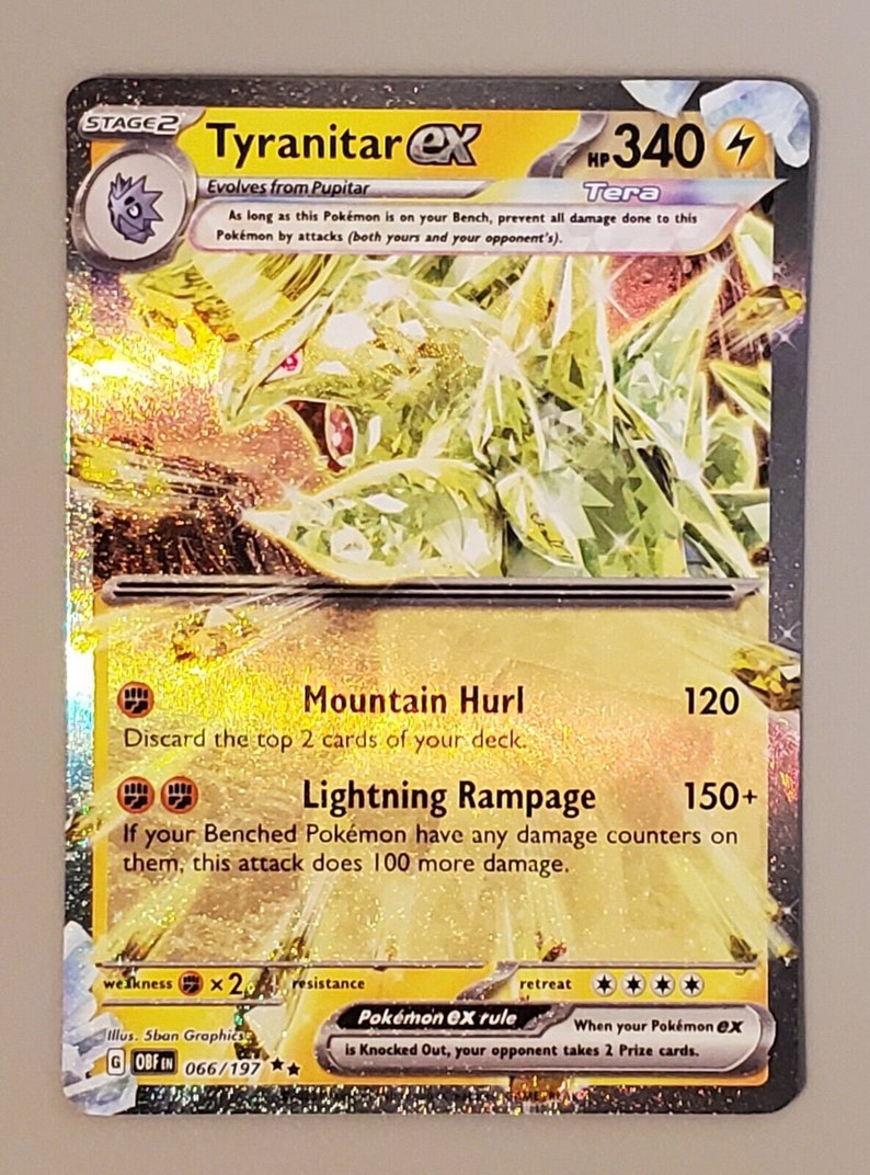 Tyranitar EX #66 Holo Mint Condition Pokémon Obsidian Flames Tyranitar ...