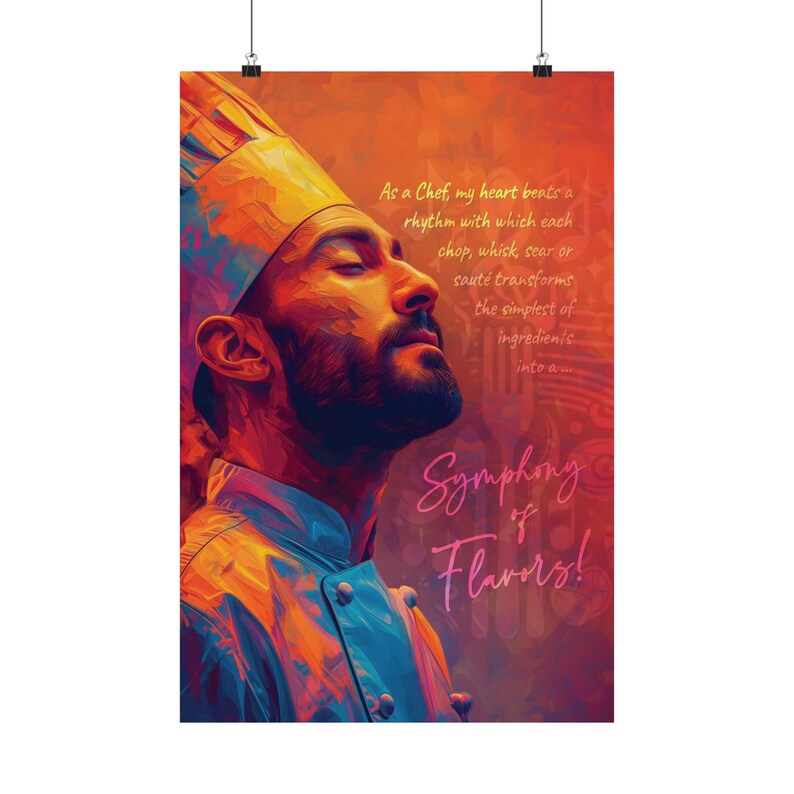 Inspirational Chef Artwork Print, Kitchen Wall Art Decor, Culinary ...
