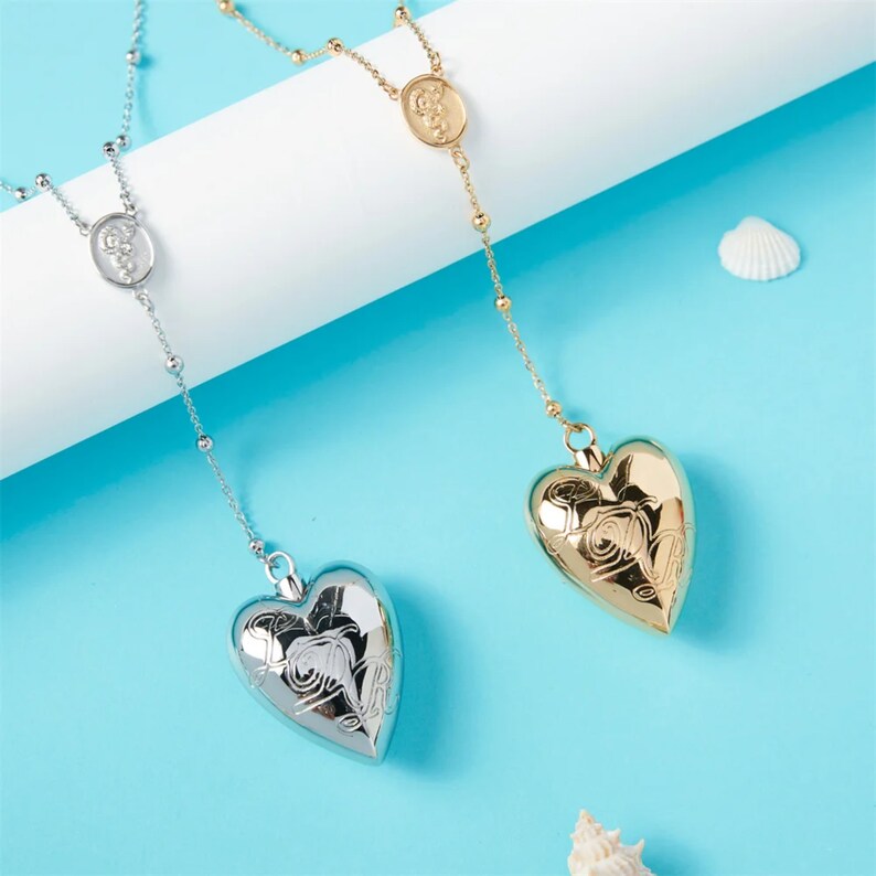 LDR Necklace Perfume Holder Gold/silver Heart Necklace, 18K Stainless ...