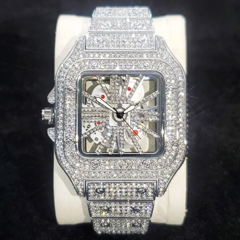Skeleton Iced Out Watch Hip Hop Watches, Luxury Watch, Gift for Him ...