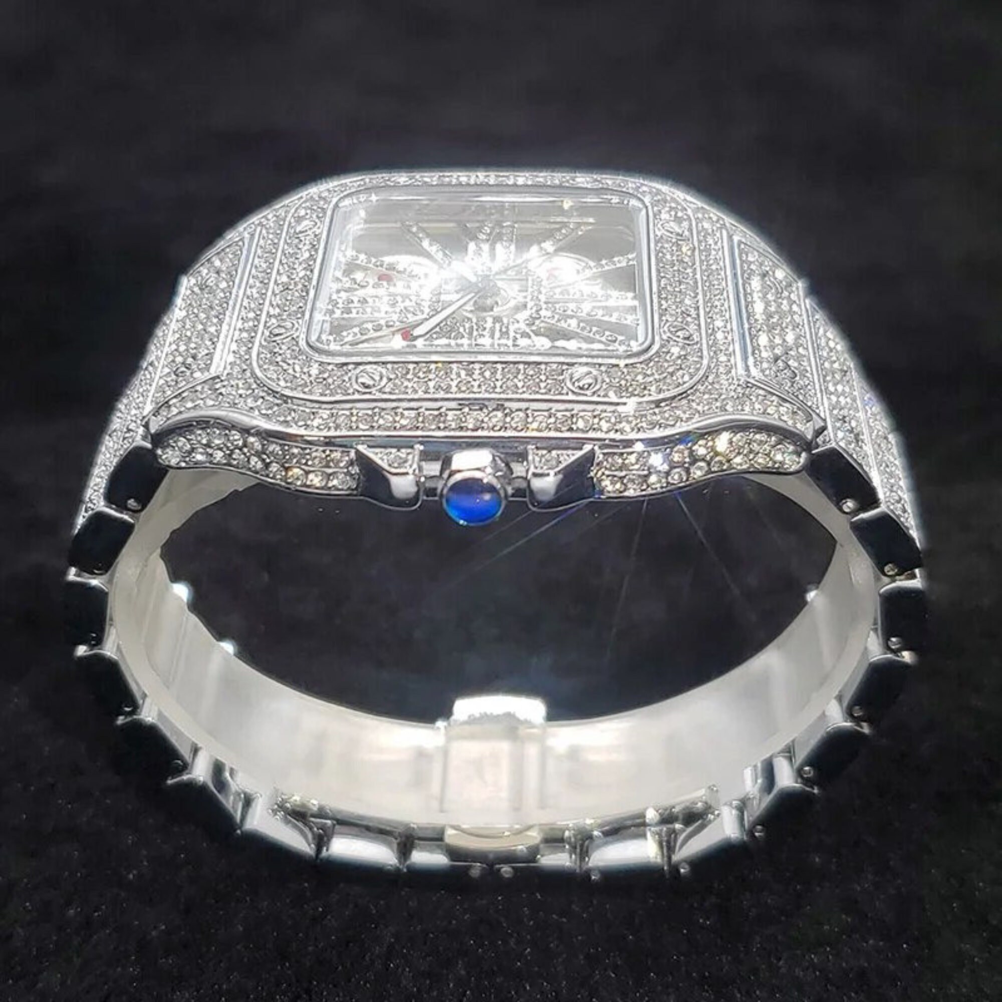 Skeleton Iced Out Watch Hip Hop Watches, Luxury Watch, Gift for Him ...