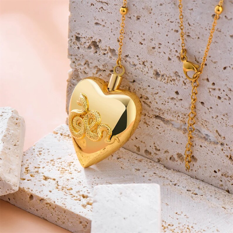 LDR Necklace Perfume Holder Gold/silver Heart Necklace, 18K Stainless ...