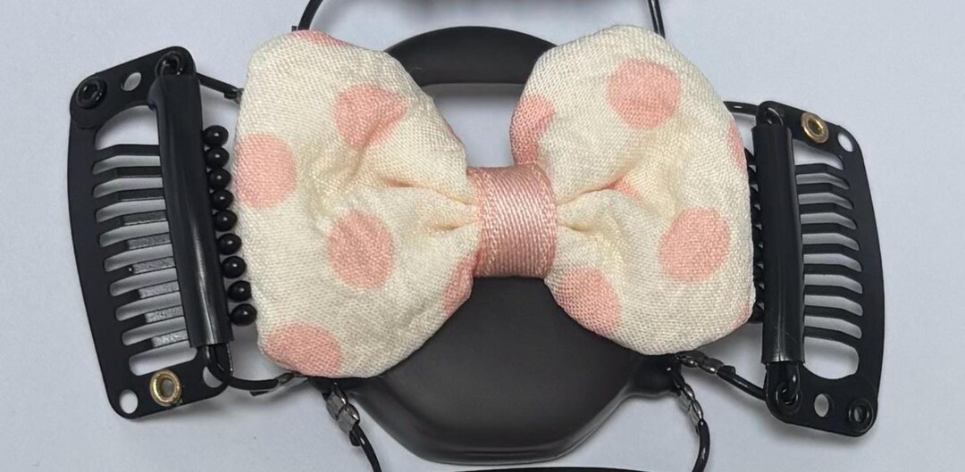 Cute Polka-dot Ribbon Cochlear Implant (kanso2) Magnet Retention Resin ...