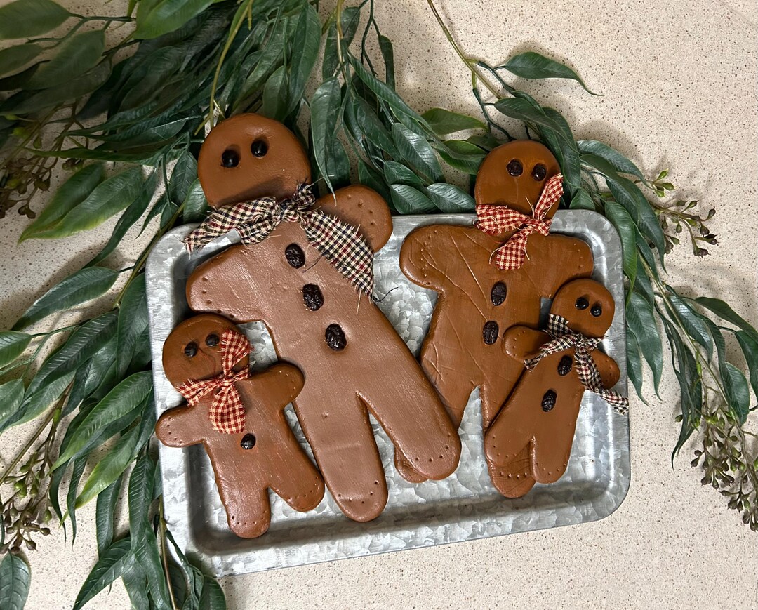 Primitive Gingerbread Men Set, Farmhouse Gingerbread Man Decor ...