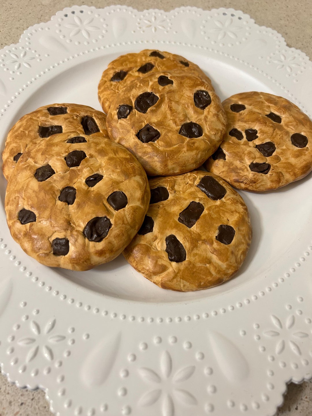 Faux Chocolate Chunk Cookies, Chocolate Chip Cookie Set, Realistic ...
