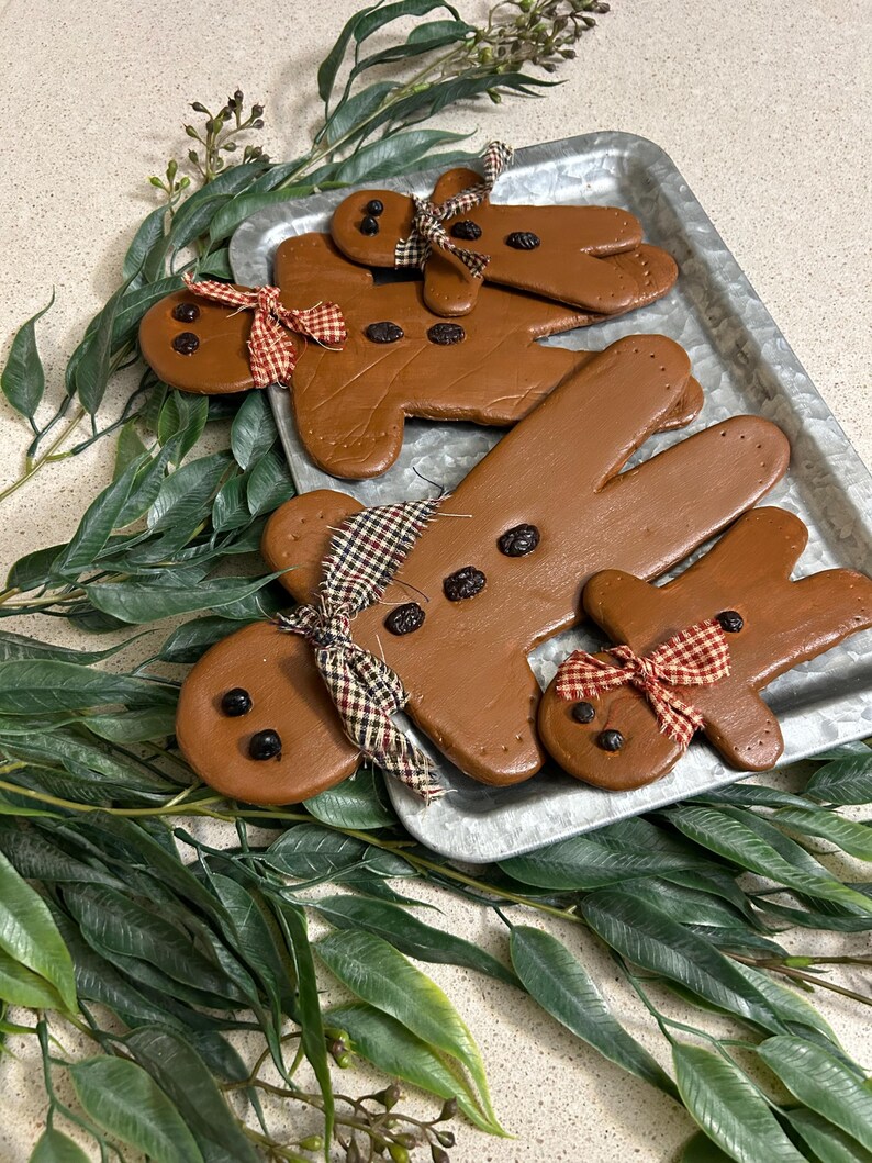 Primitive Gingerbread Men Set, Farmhouse Gingerbread Man Decor ...
