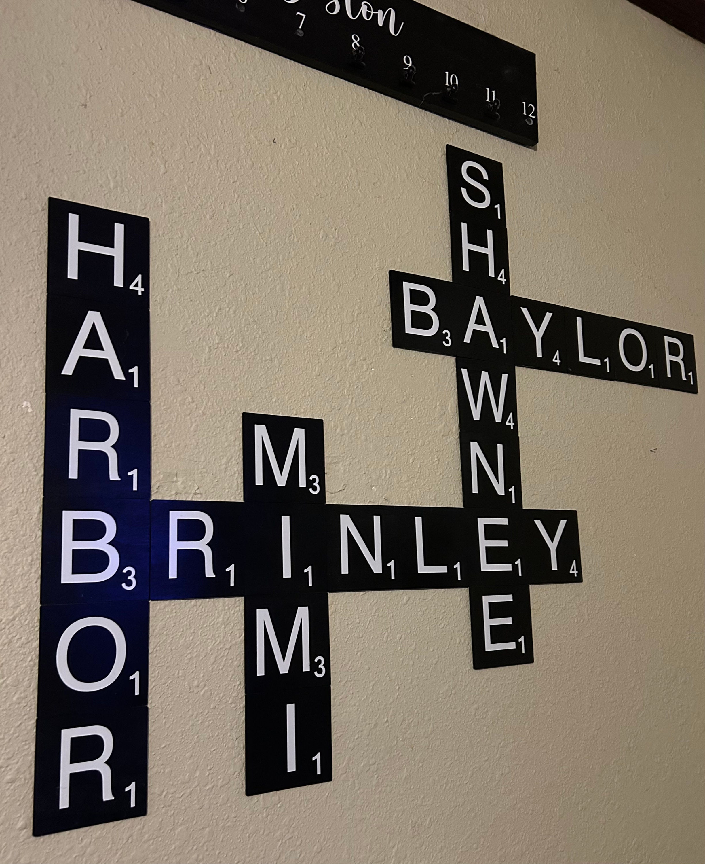 Personalized Wall Tiles, Family Wall Crossword, Custom Family Name ...