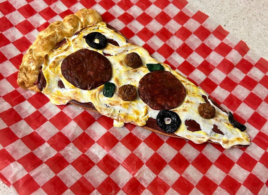 Faux Pizza Slice, Realistic Supreme Pizza Slice, Pizza Kitchen Decor ...