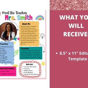 Meet the Teacher Colorful Classroom Printable Template | Canva Editable ...