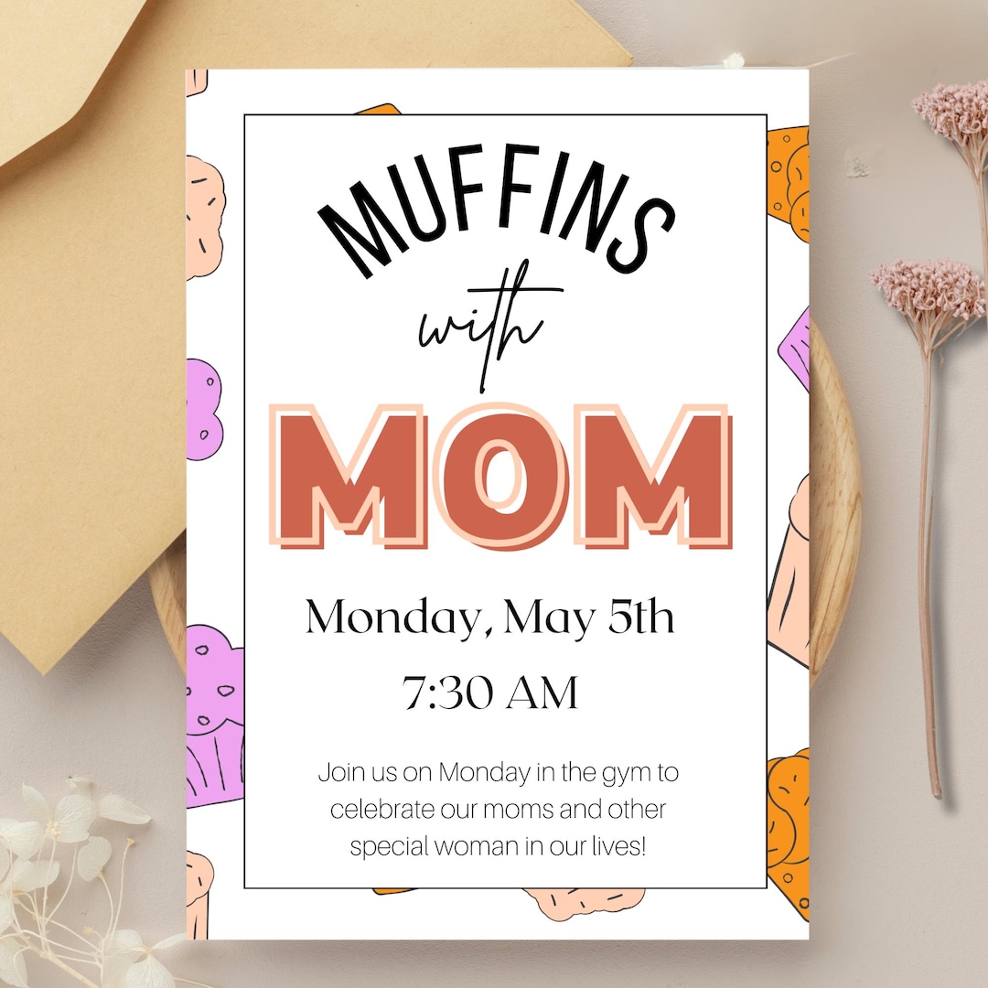 Muffins With Mom Editable Print Template, Digital Download, Muffins ...