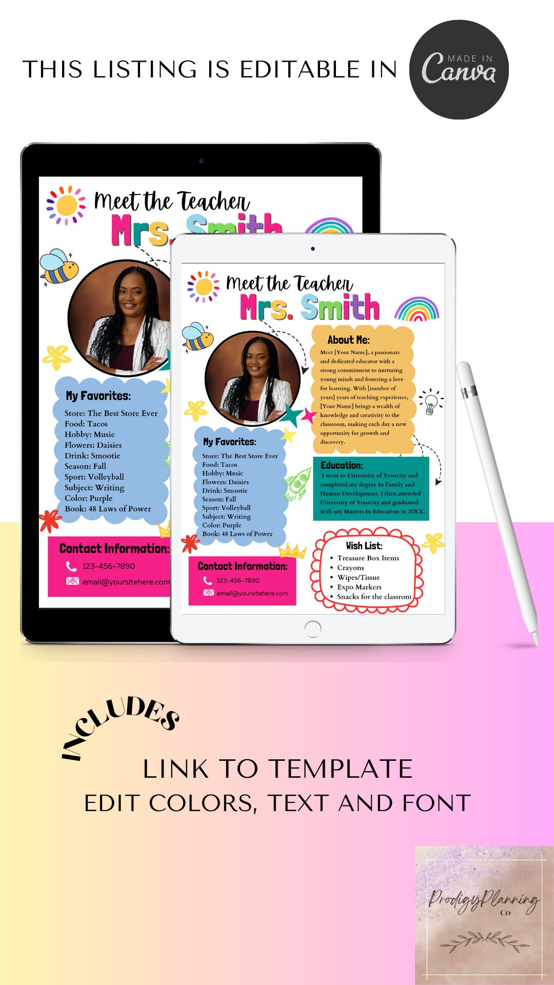 Meet the Teacher Colorful Classroom Printable Template | Canva Editable ...