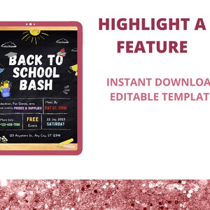 Back to School Bash Flyer | Editable Canva Template | School Event Post ...