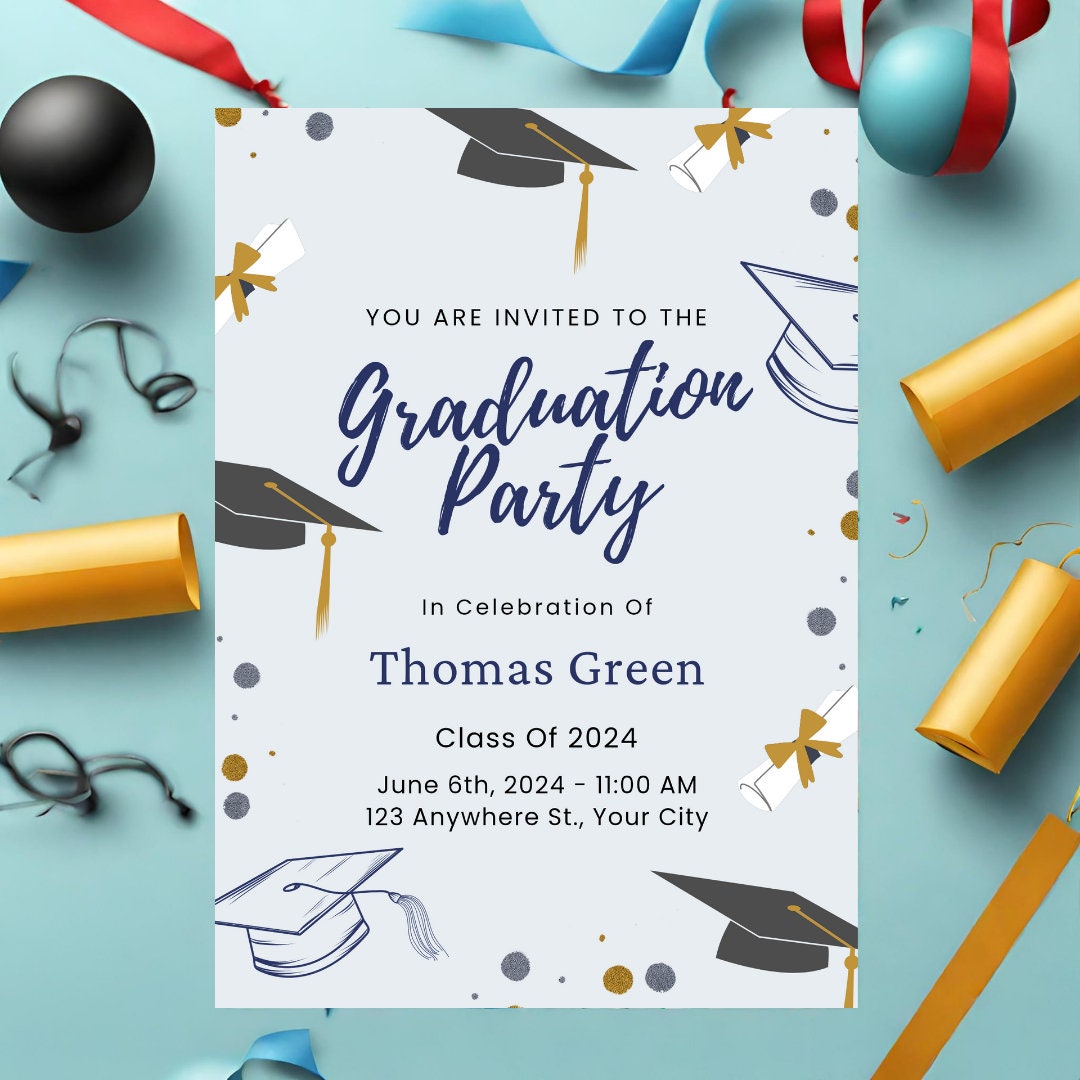 Graduation Party Invitation Flyer Template, 2024 Graduation Invitation ...