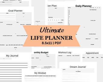 Printable Ultimate Life Planner Monthly Daily Layout, Financial Tracker ...