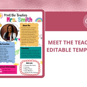 Meet the Teacher Colorful Classroom Printable Template Canva Editable ...