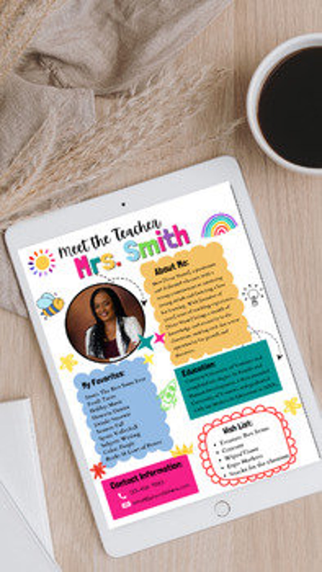 Meet the Teacher Colorful Classroom Printable Template | Canva Editable ...