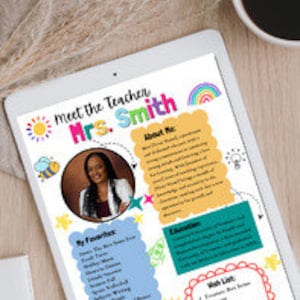 Meet the Teacher Colorful Classroom Printable Template Canva Editable ...