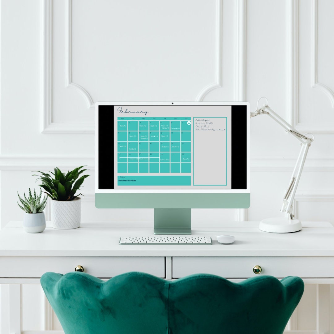 Editable Printable Monthly Gray and Teal Planner - Etsy