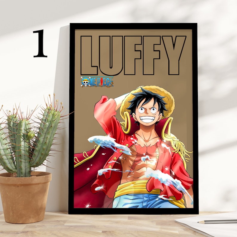 One Piece Poster, Luffy Anime Art Print, Monkey D. Luffy Manga Wall ...