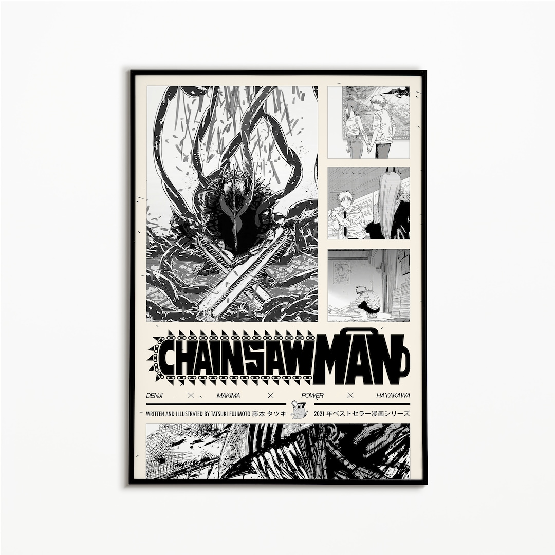 Chainsaw Man Poster V2 Anime Art Print Retro Aesthetic Manga Denji ...