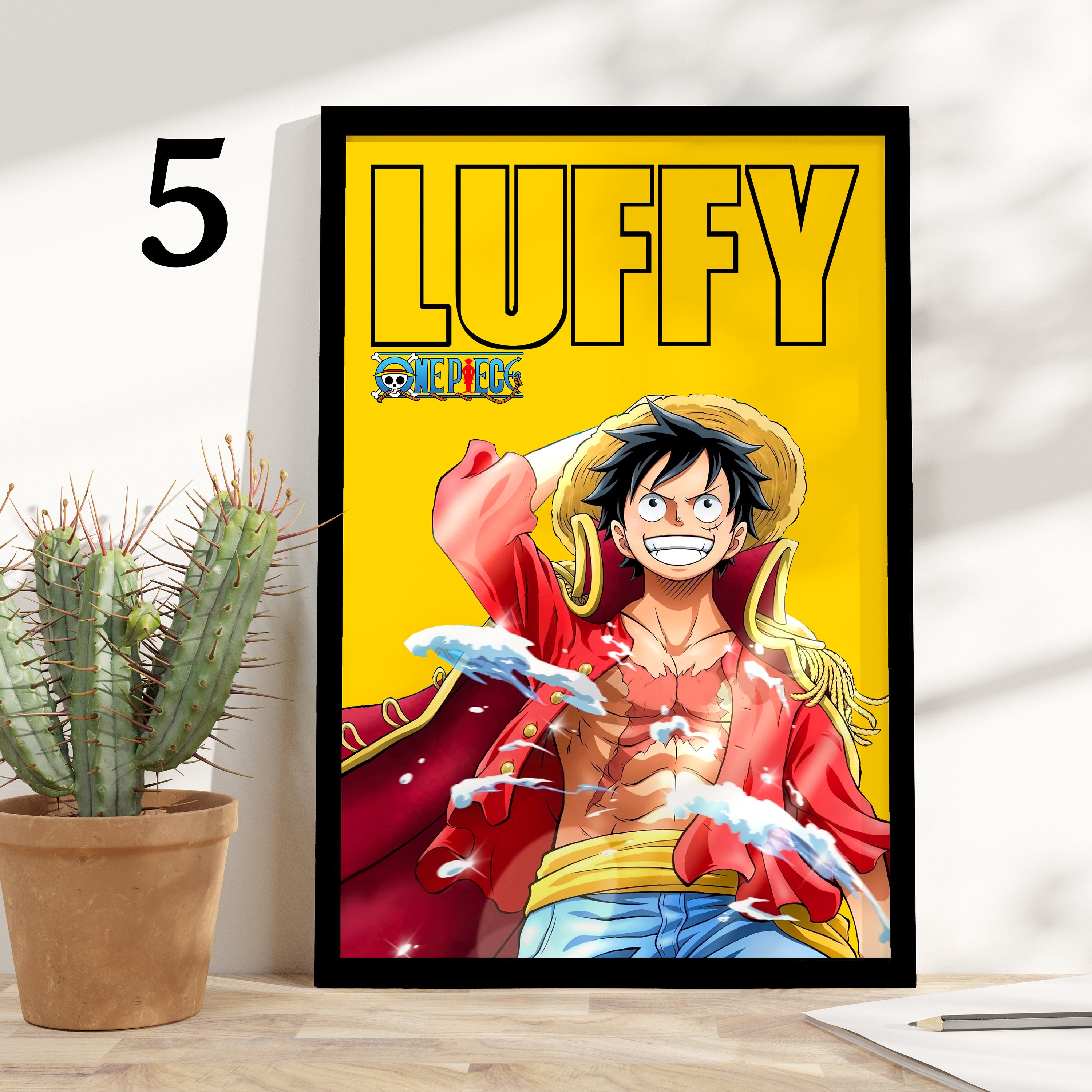 One Piece Poster, Luffy Anime Art Print, Monkey D. Luffy Manga Wall ...
