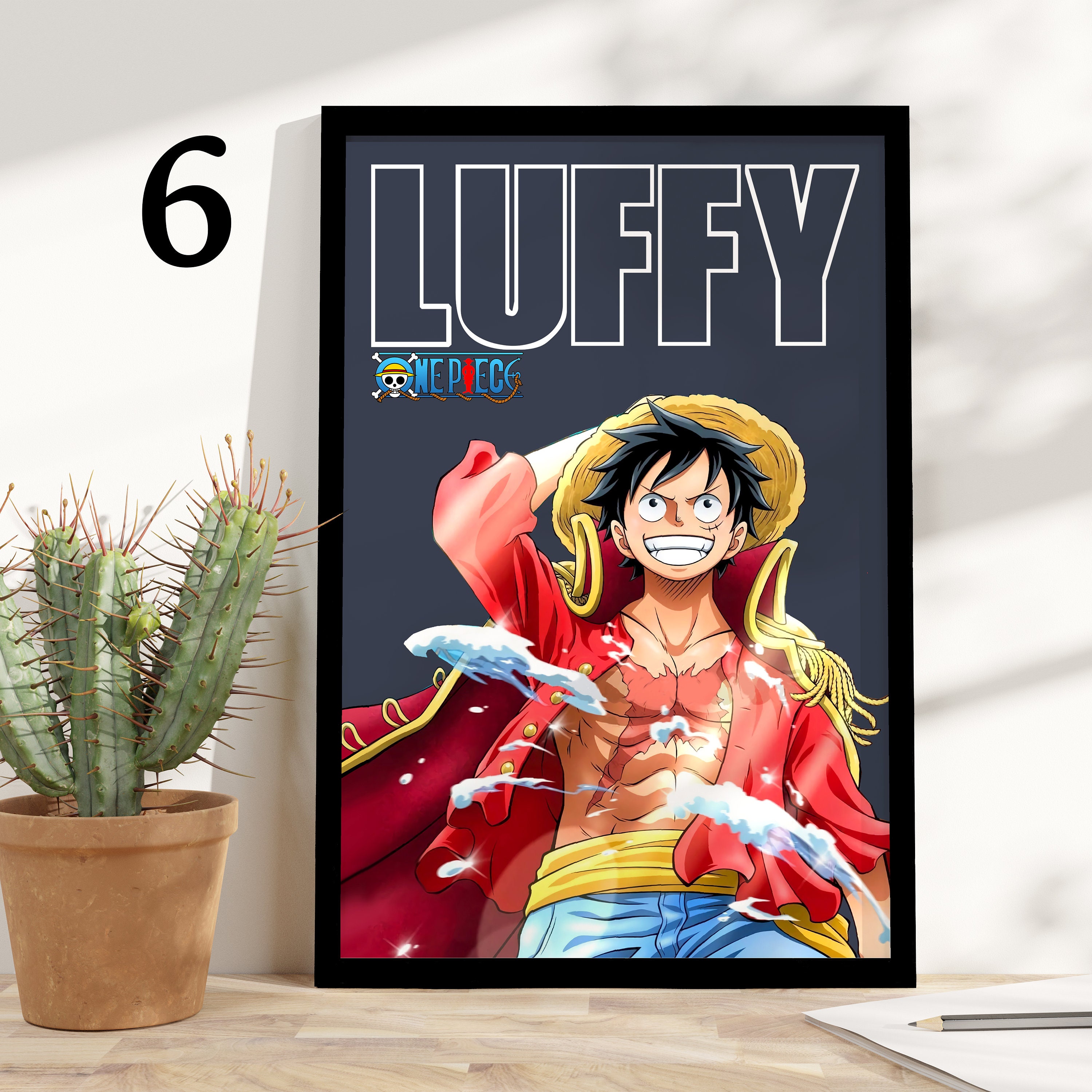 One Piece Poster, Luffy Anime Art Print, Monkey D. Luffy Manga Wall ...