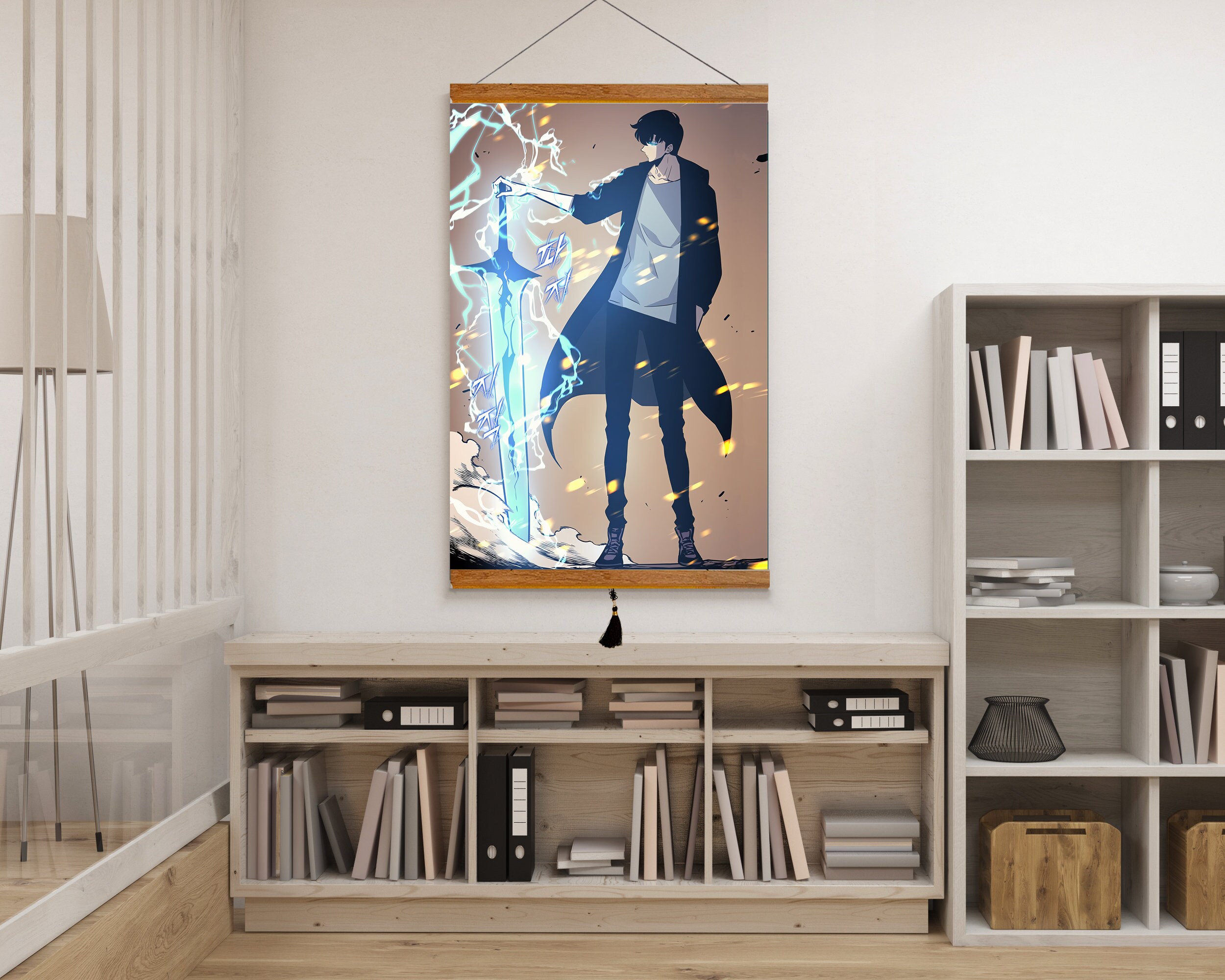 Solo Leveling Poster, Manhwa Anime, Sung Jin Woo Poster, Framed Anime ...
