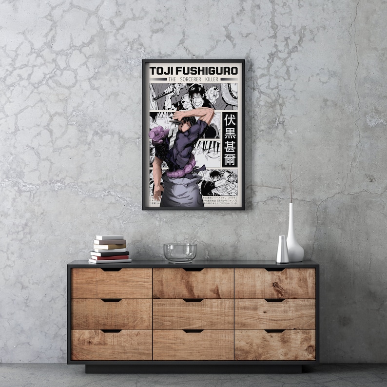 Jujutsu Kaisen Poster, Toji Fushiguro Anime Print, JJK Manga Panel Wall ...