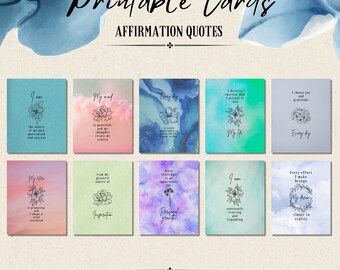 Rainbow Positive Affirmation Cards to Print, Self-esteem, Confidence ...